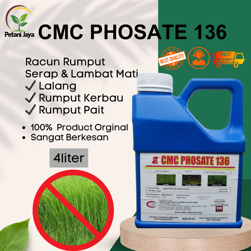 4L CMC Phosate136 Racun Rumput Dan Lalang Racun Rumput Paling Berkesan ...