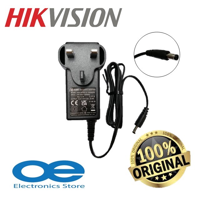 HIKVISION ADS-26FSG-12 12V2A Power Adapter 1 Pins 12VDC 2AMP AC/DC For ...