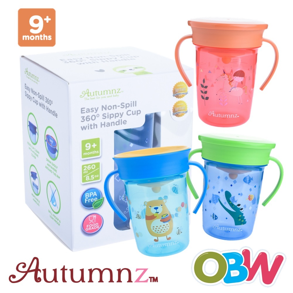 Autumnz Easy Non-spill 360° Sippy Cup with Handle | Baby Sippy Cup ...