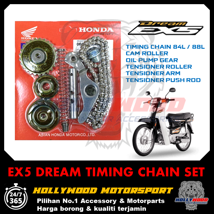TIMING CHAIN COMPLETE SET RANTAI KECIK EX5 HI POWER EX5 HP HIGH POWER ...