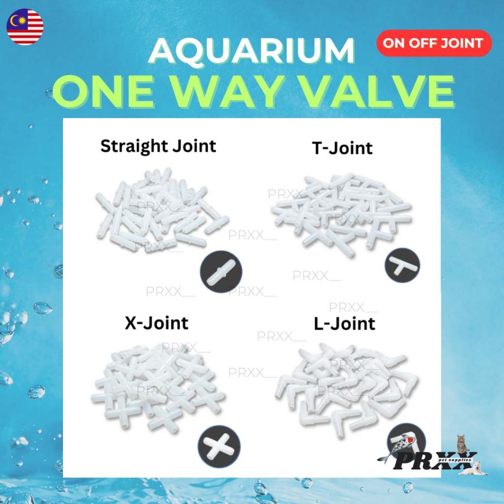 Aquarium ONE WAY VALVE On Off Joint Fish Ikan Tangki Pump Pam Connector ...