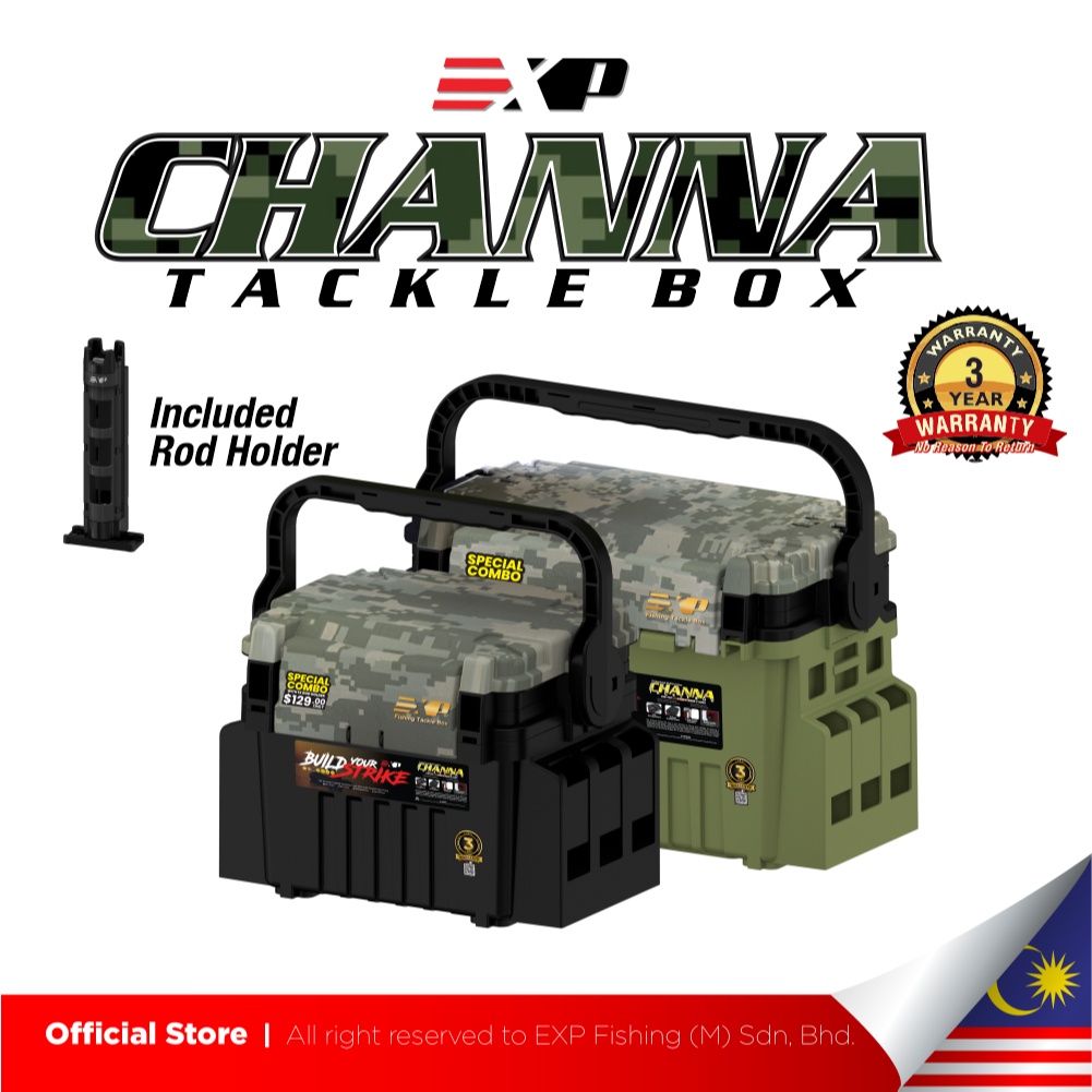 EXP CHANNA TACKLE BOX COMBO SET Multifunction Tackle Box With Rod ...