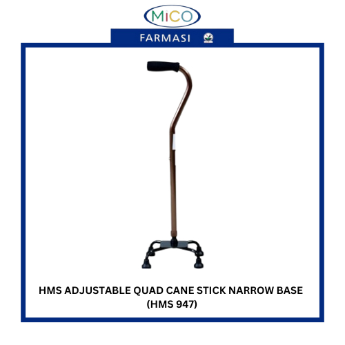 HMS ADJUSTABLE QUAD CANE NARROW BASE - [HMS 947] | Shopee Malaysia