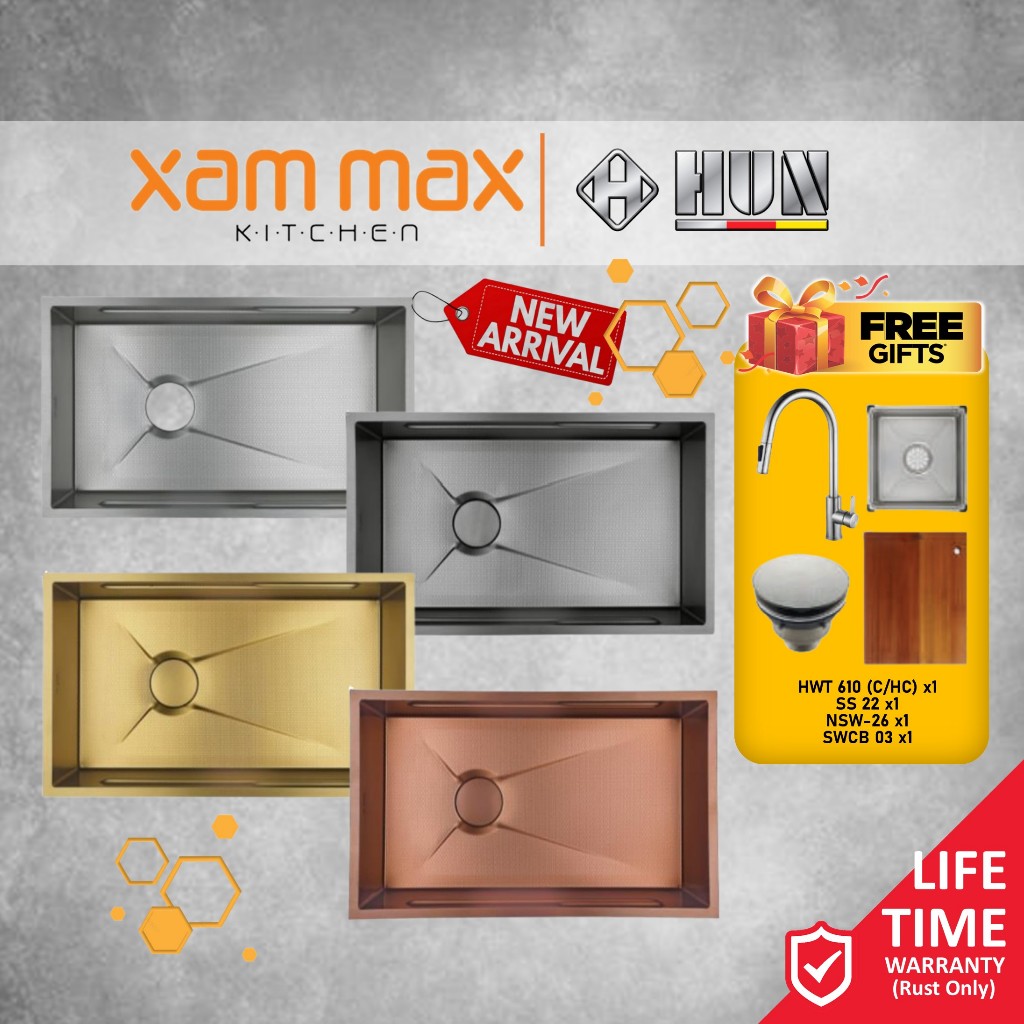 HUN SUS304 HONEYCOMB MULTIFUNCTION UNDERMOUNT KITCHEN SINK SINKI DAPUR ...