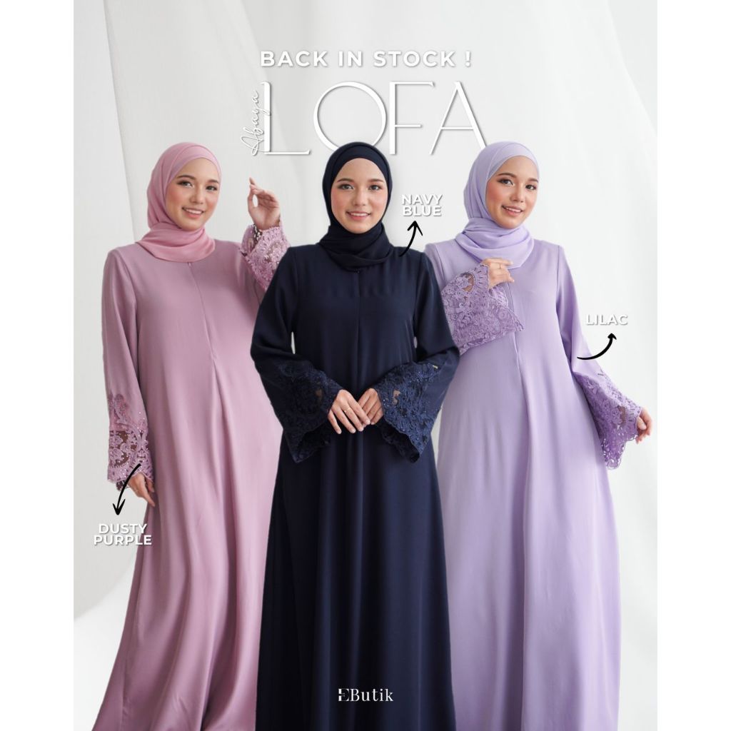 ABAYA LOFA EXCLUSIVE FLORAL LACE (NO SHAWL) | Shopee Malaysia
