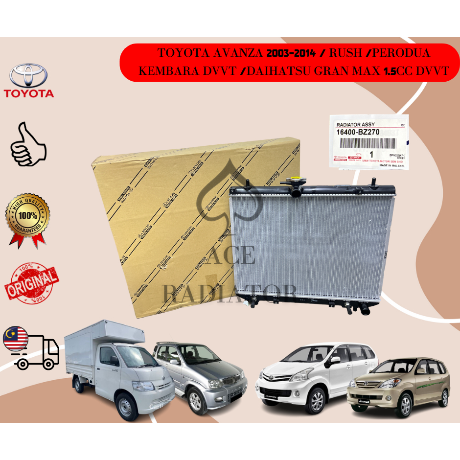 100% ORIGINAL TOYOTA RADIATOR ASSY TOYOTA AVANZA 2003-2014/RUSH ...