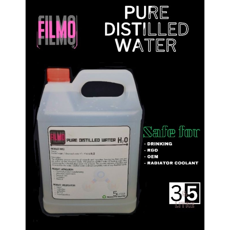 Pure Distilled Water / Deionised Water / Air Suling 3L / 5L | Shopee ...