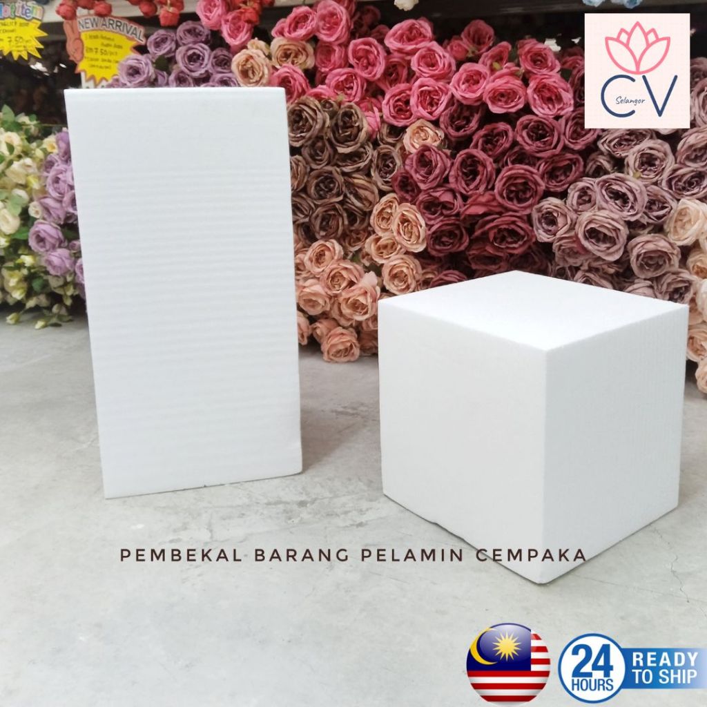 Span Gabus Styrofoam Bunga Span Petak Putih untuk Gubahan bunga pelamin ...