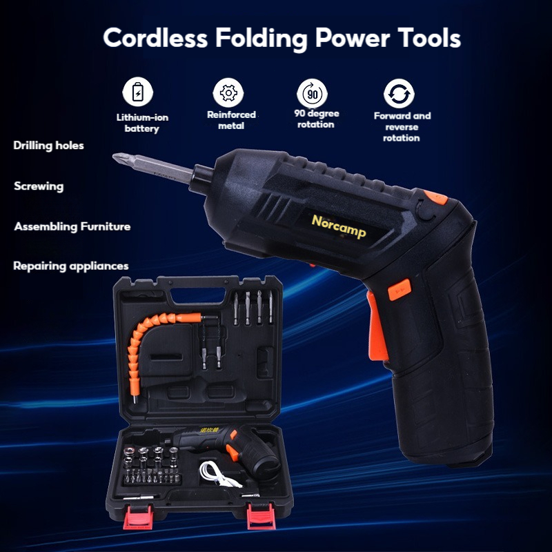 47pcs Rechargeable Cordless Screwdriver Drill Machine Multi-function ...