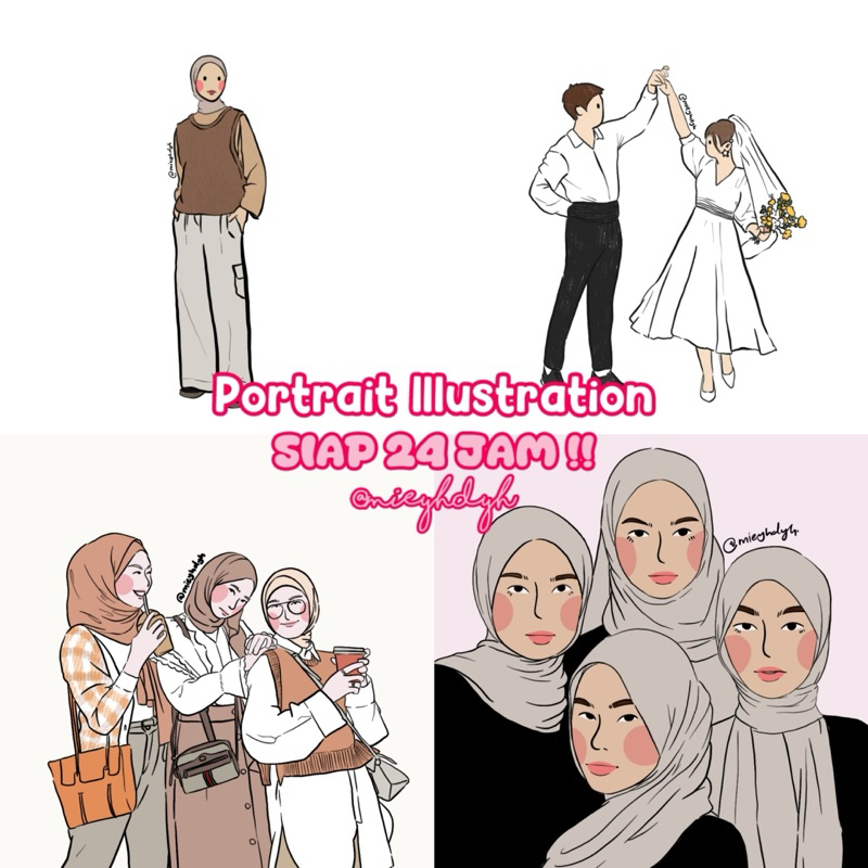 Potret Digital Artwork Digital Portrait Ilustrasi Illustration Lakaran ...