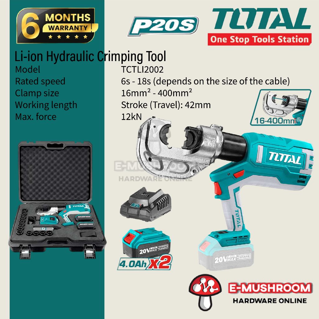 Total TCTLI2002 Li-ion Hydraulic Crimping Tool P20S 20V | Shopee Malaysia
