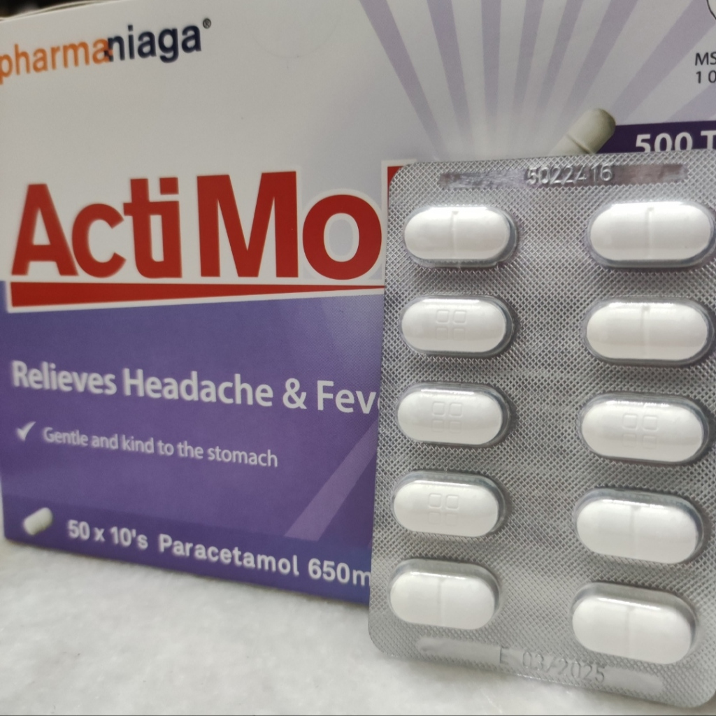 For Relief of Fever & Pain Paracetamol PCM Actimol 650mg Paracil 500mg ...
