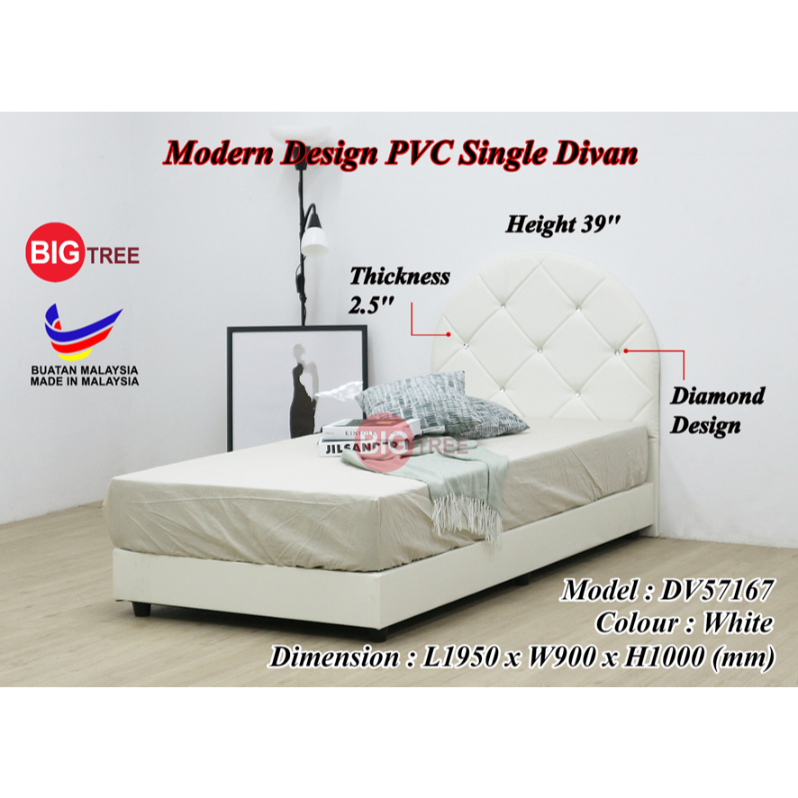 Big Tree Diamond Design PVC Single Bed Frame / Modern PVC Single Divan ...