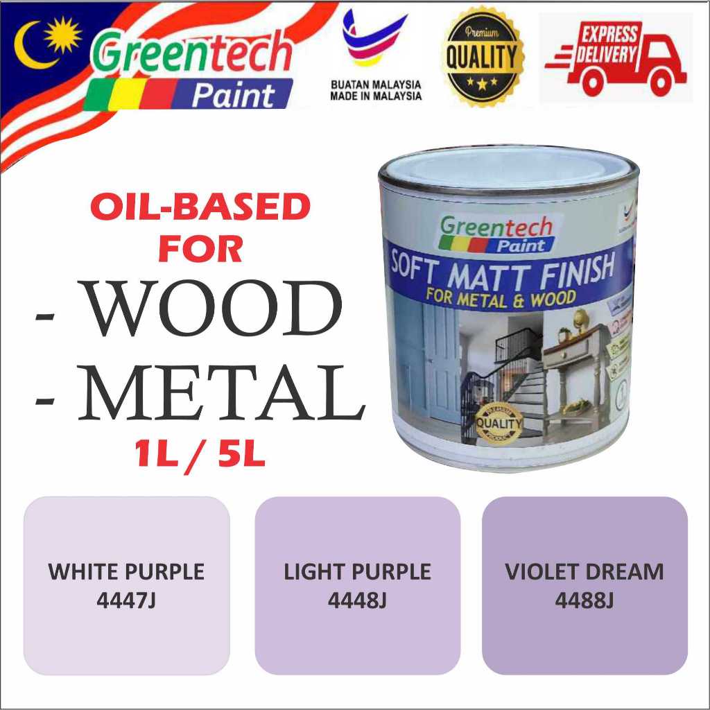 1L/5L ( FREE BRUSH ) LIGHT PURPLE SOFT MATT FINISH MATT GREENTECH PAINT ...