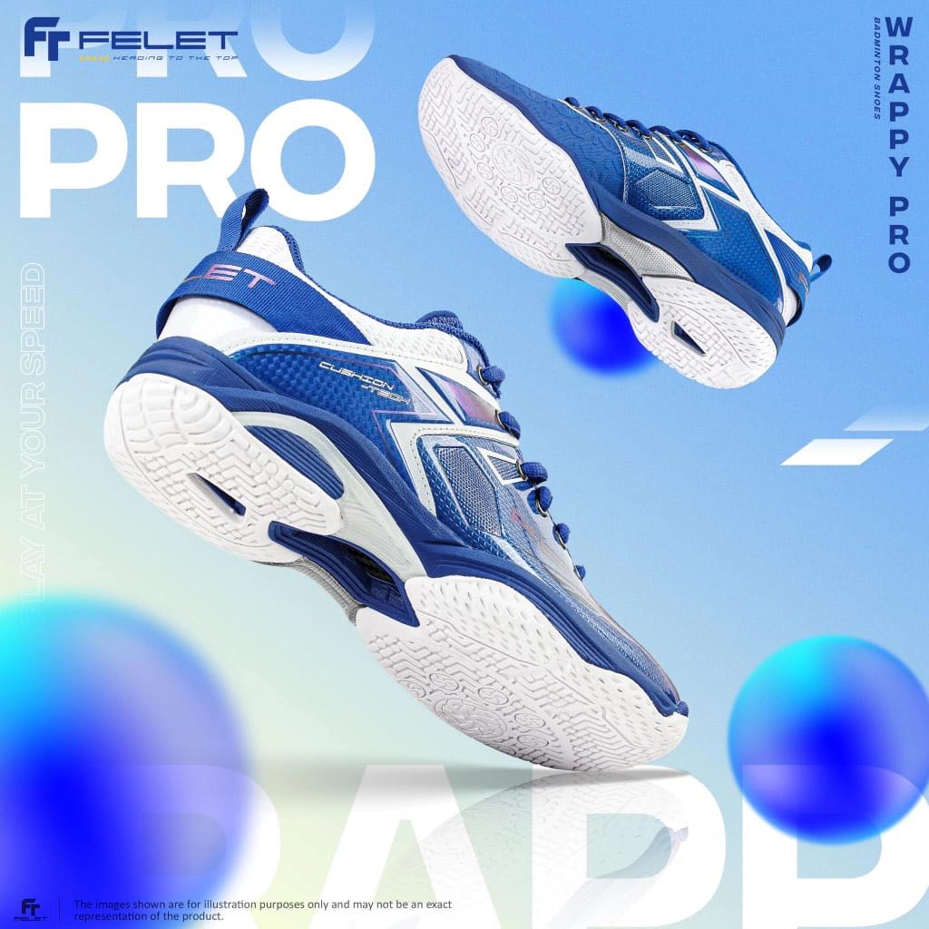 Felet Wrappy Pro Professional Badminton Court Shoes + FREE SOCK ...