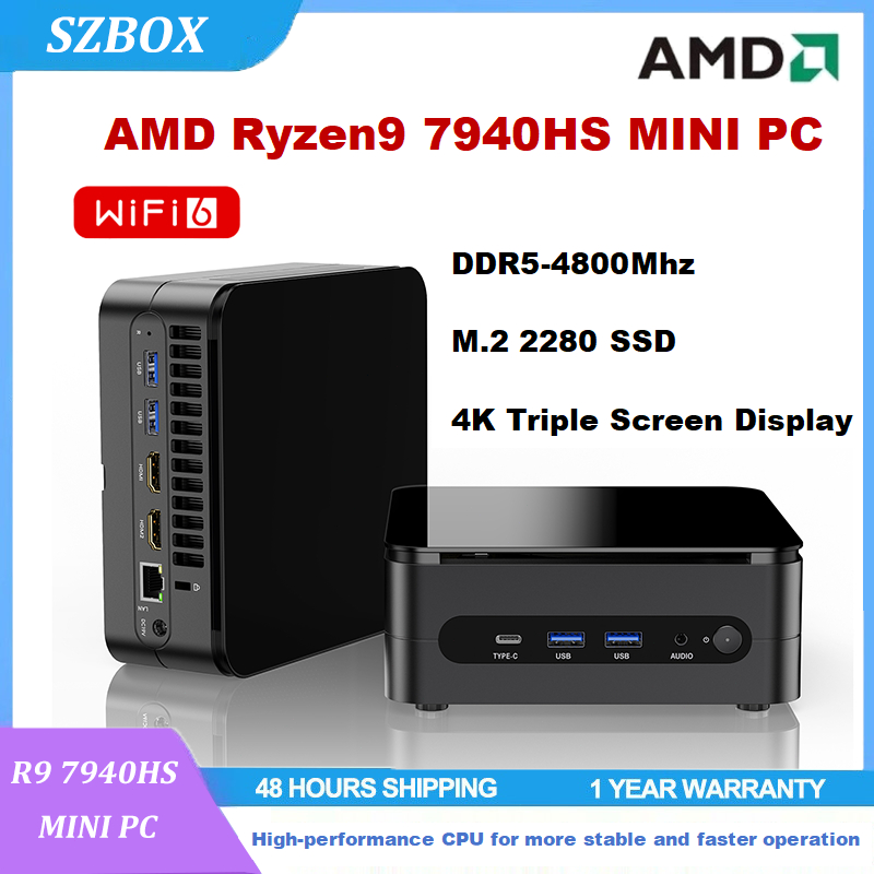 F1K AMD Ryzen9 7940HS DDR5 4800MHz M.2 2280 SSD 1T Windows 11 WIFI6 BT ...