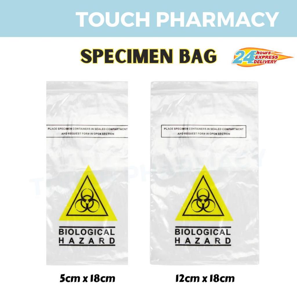 Biohazard Specimen Zip Lock Bag 1's (Size = 5cm x 18cm / 12cm x 18cm ...