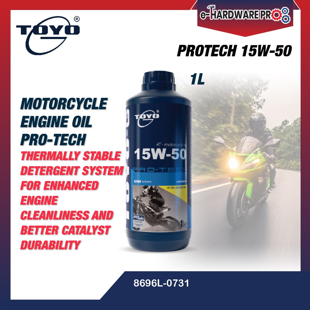 1L TOYO-G Protech SAE 15W-50 4-Stroke Motorcycle Synthetic Ester Mix Engine Oil | Shopee Malaysia