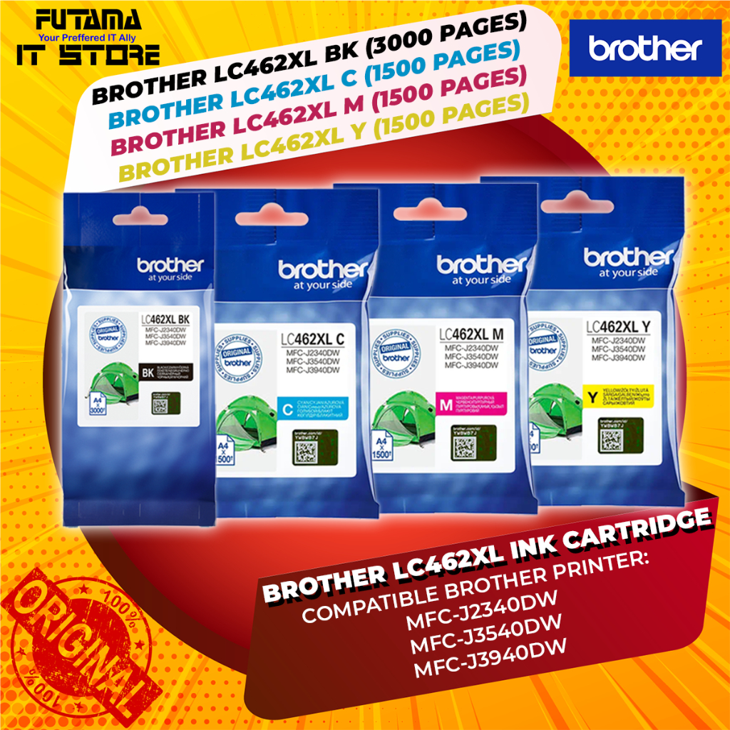 BROTHER LC-462/462XL (Black/Cyan/Magenta/Yellow) - Brother Genuine Ink Cartridge (Single-Pack ...
