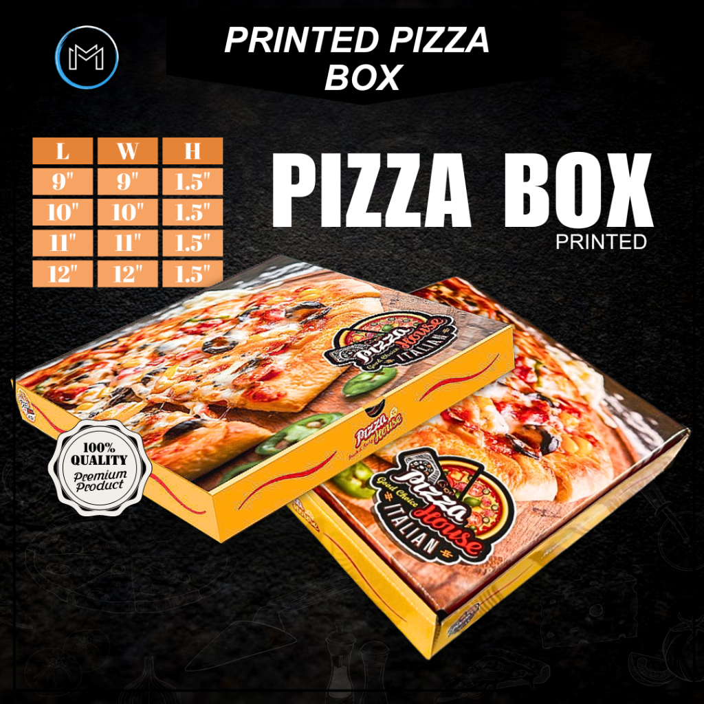 Printed Pizza Box Food Box Cake Box Kotak Pizza White Box Kotak Talam ...