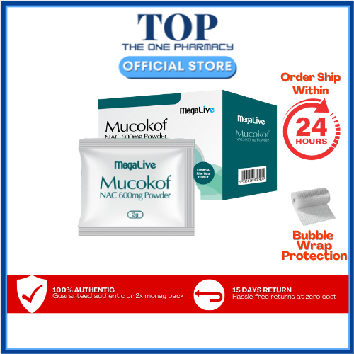 MegaLive Mucokof NAC 600mg Powder (1 sachet) | Shopee Malaysia