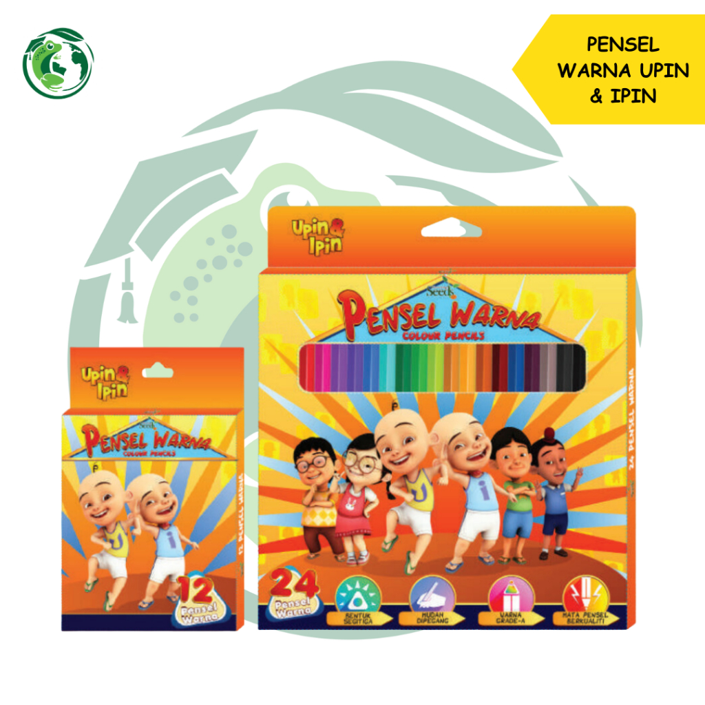 Pensel Warna Upin Ipin 24 Panjang 12 Pendek Shopee Malaysia
