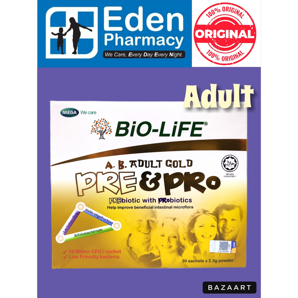 Bio Life Bio-Life A.B. Adult Gold Pre & Pro Prebiotic with Probiotics ...