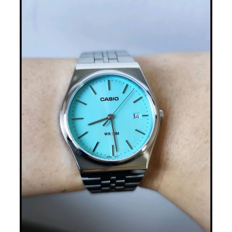 Casio MTP-B145D Analog Watch Tiffany Blue Dial | Shopee Malaysia