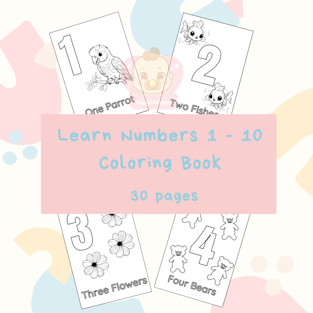 | E-Print | Learning Number 1 -10 Coloring Pages For Kids,30 Coloring ...