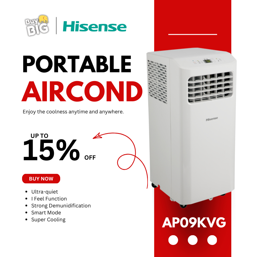 Hisense R32 1.0HP & 1.5HP Portable Air Conditioner AP09KVG & AP12NXG ...