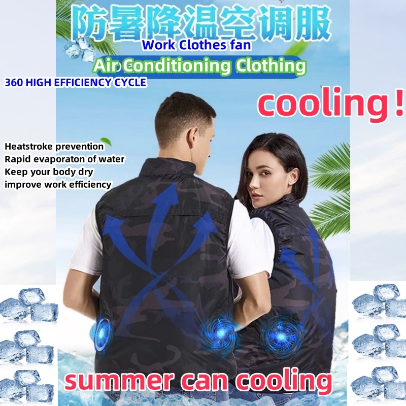 Cooling Vest Fan Air-Conditioning Clothing Men Fan Clothes USB Charging ...