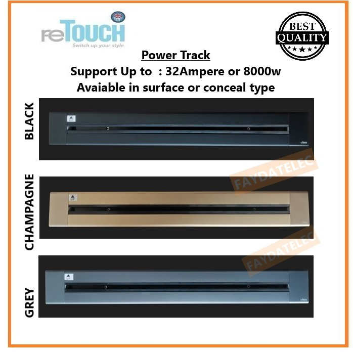 Retouch Power Track Socket (Surface )Modern Design Sirim Approved(size ...