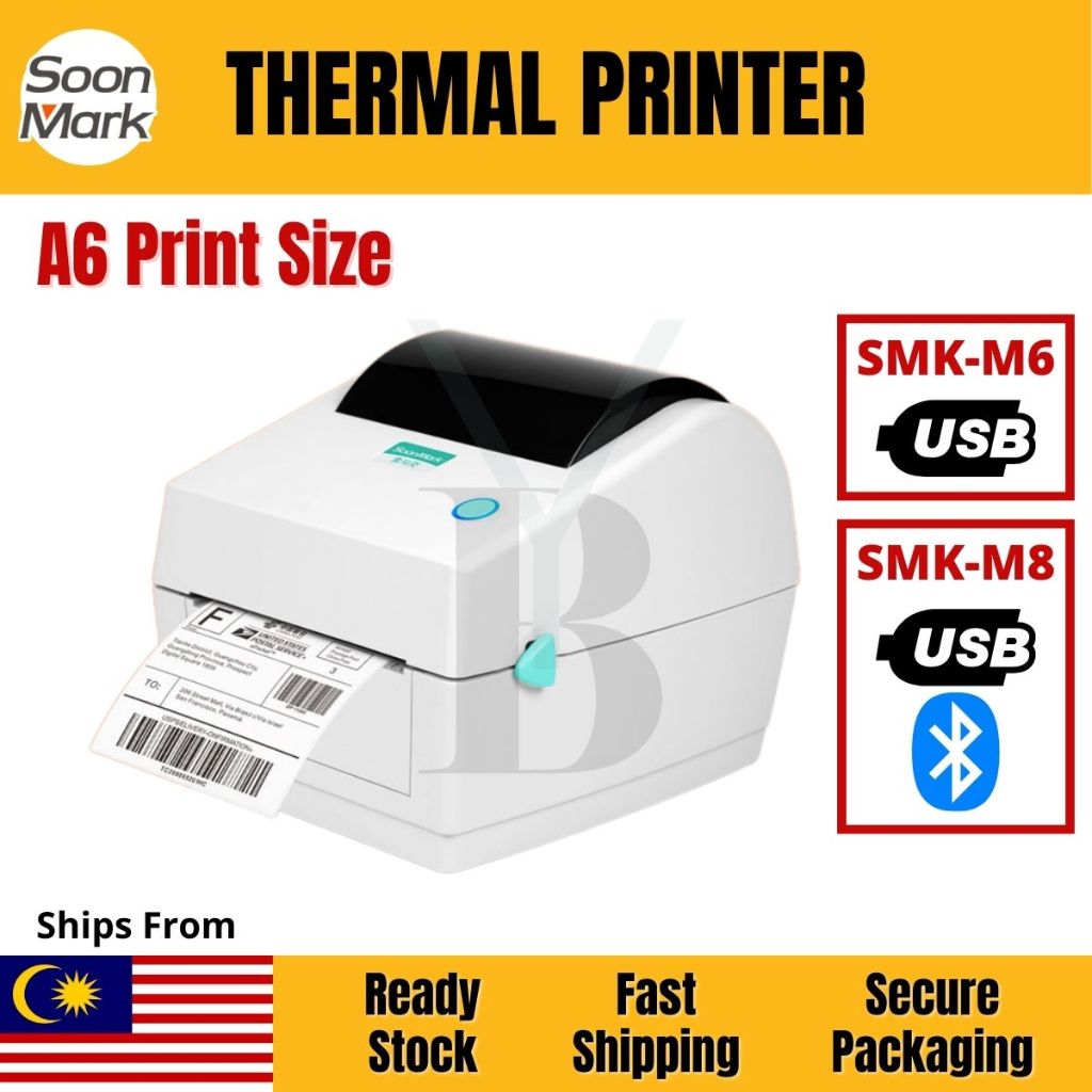 A6 Thermal Printer 🖨 M6 M8 Bluetooth Shopee Lazada Waybill Barcode ...