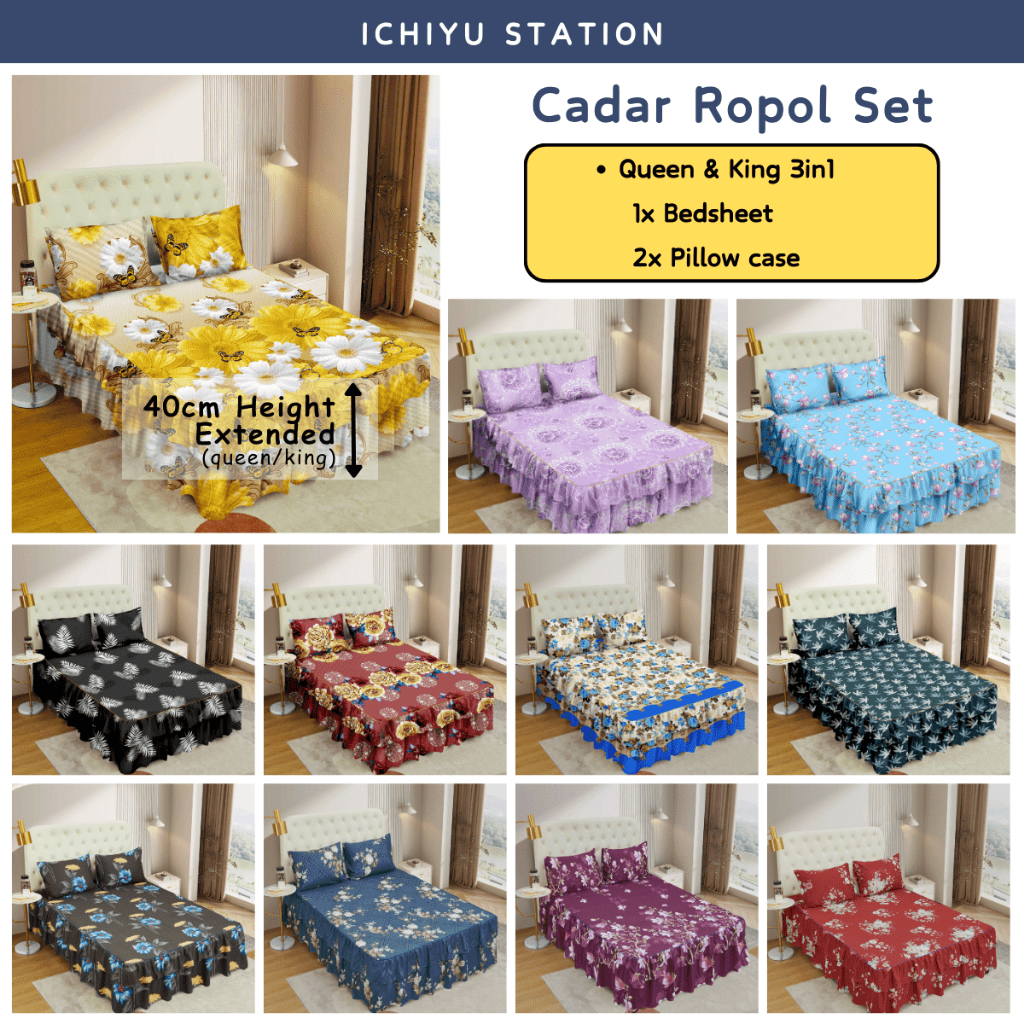 Cadar Ropol Bedsheet Queen King 3 IN 1 Beropol Pengantin Patchwork Set ...