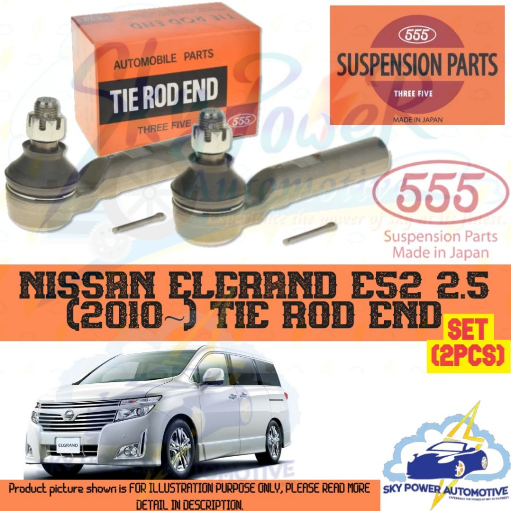 NISSAN ELGRAND E52 2.5 (2010~) 555 JAPAN BRAND STEERING TIE ROD END ( SET 2PCS ) | Shopee Malaysia