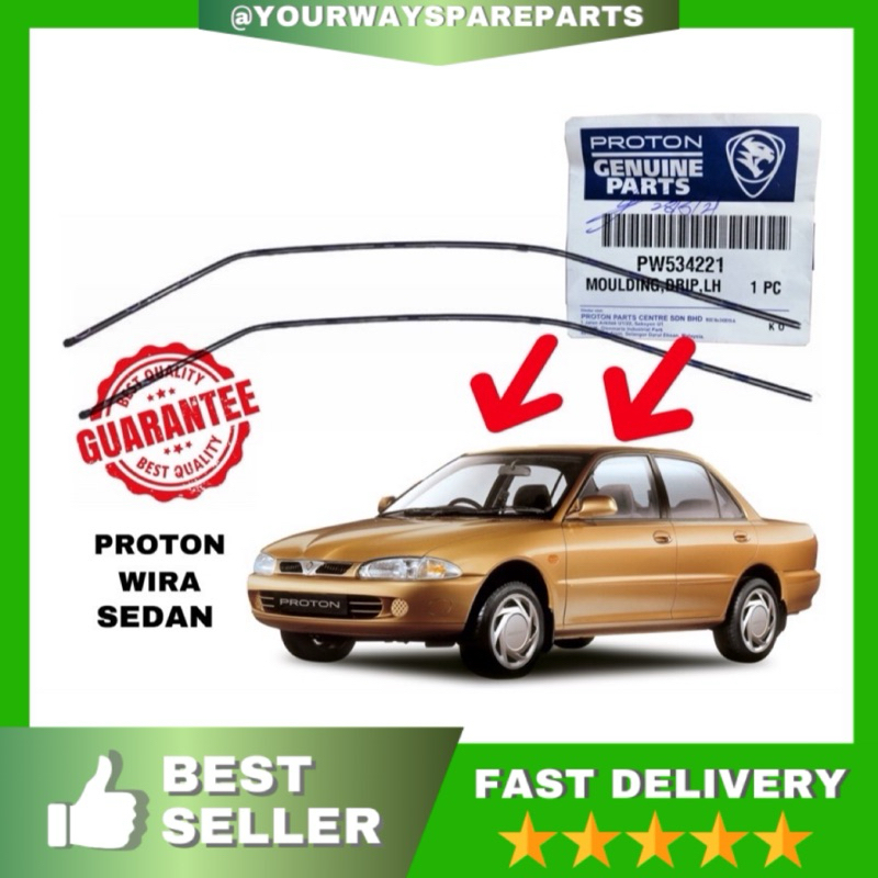 【YW SPARE PARTS】Original Wira Sedan Aeroback, Waja Roof Moulding With ...