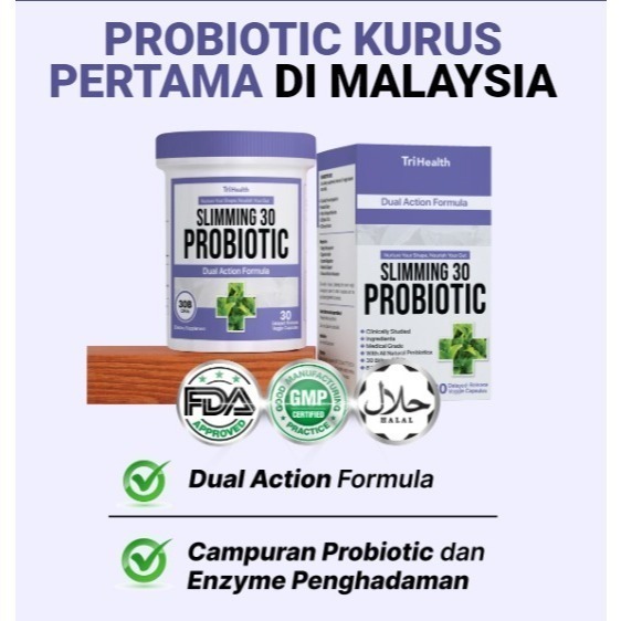READY STOCK TRIHEALTH ADVANCE PROBIOTIC 30 CAPSULE DUAL ACTION FORMULA ...