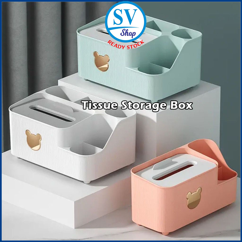 Desktop Tissue Paper Storage Box Stationery Facial Tissue Cosmetic ...