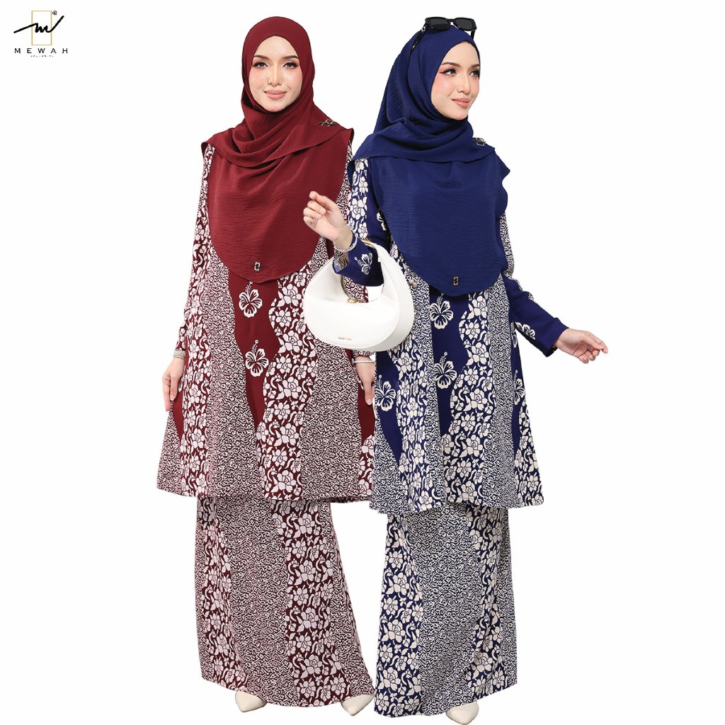 Mewah Exclusive Mini Kurung Batik Amalia | Baju Umrah Muslimah Ironless ...