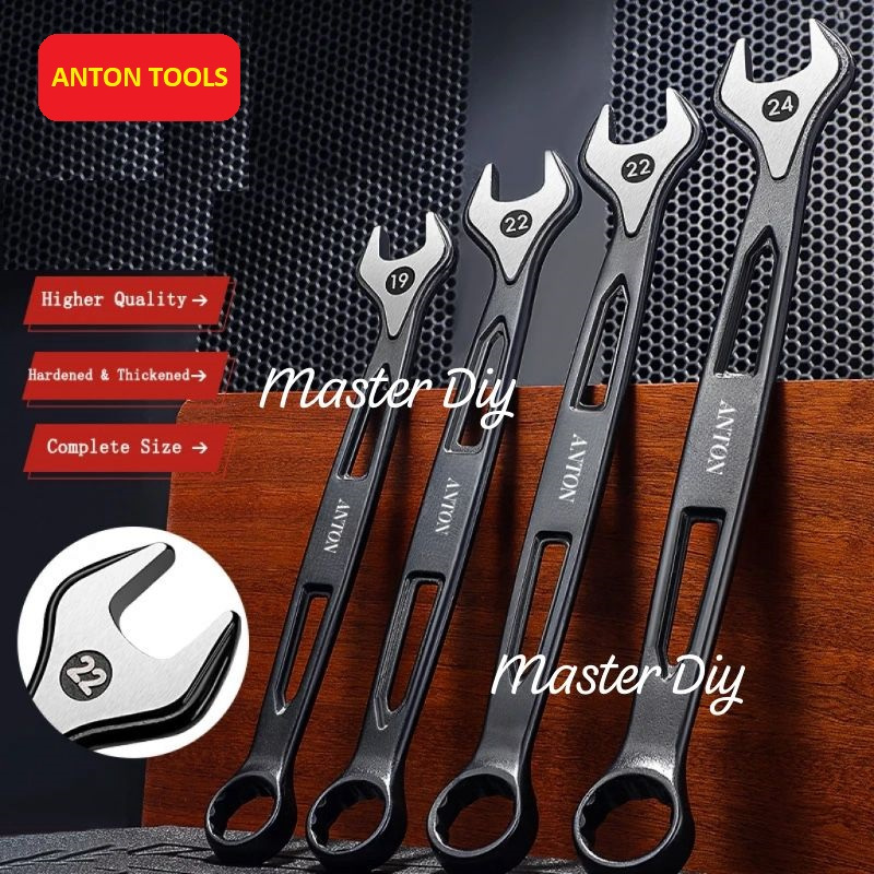 ‼️READY STOCK‼️NEW ANTON HIGH CARBON BLACK STEEL SPANNER/ COMBINATION ...