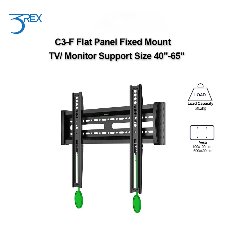C3-F Fixed Flat Panel LCD TV Mount Support TV Size 40"-65" | Shopee ...