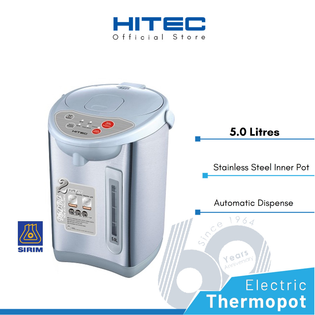 HITEC Electric Thermo Pot with Stainless Steel Inner Pot (5L)HTP-5001 | Shopee Malaysia