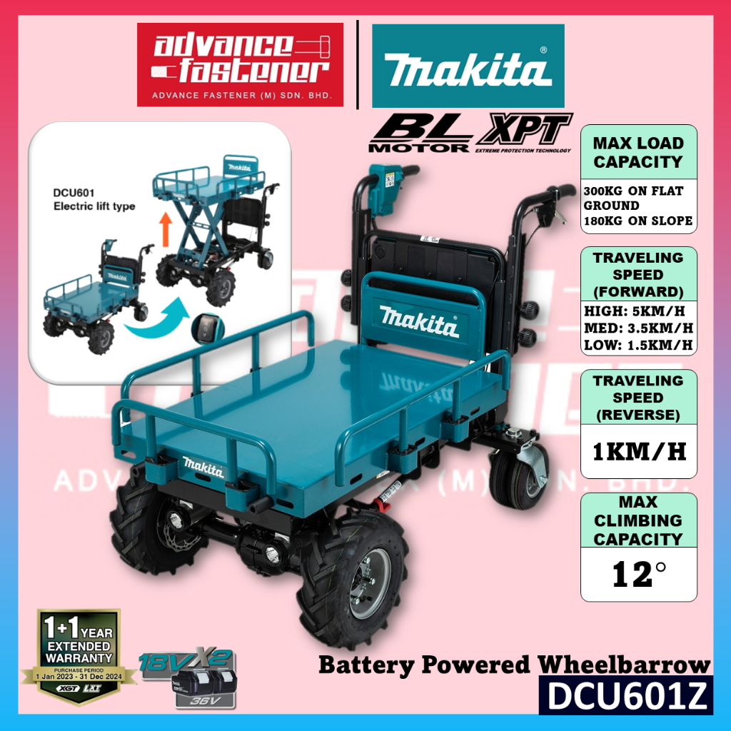 Makita DCU601 / DCU601Z 18Vx2 Battery Powered Wheelbarrow | Shopee Malaysia