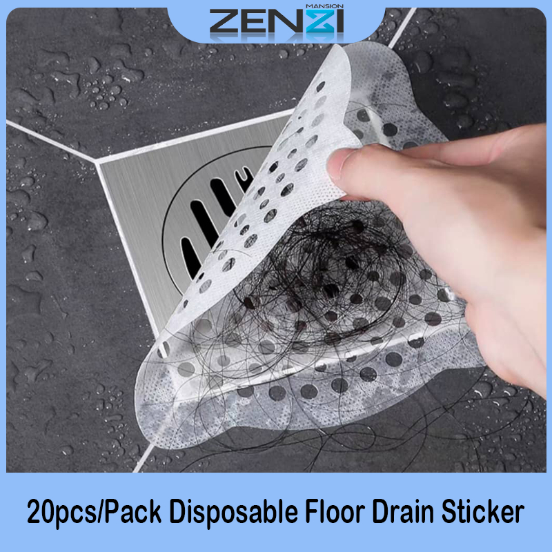 10pcs/Pack Disposable Hair Filter Stickers Kitchen Bathroom Floor Drain ...