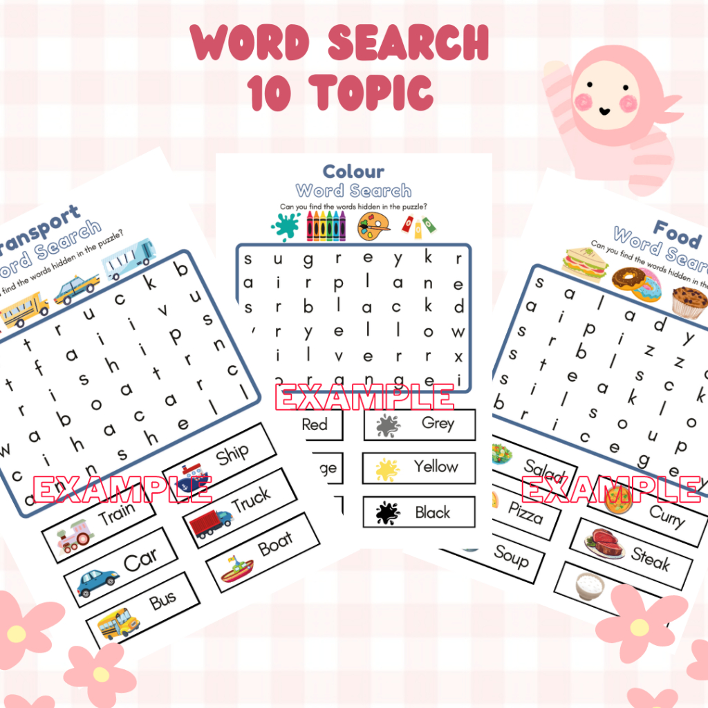 [PDF/SOFTCOPY] Word Search 10 Topic Include Answer For Kids Adult ...