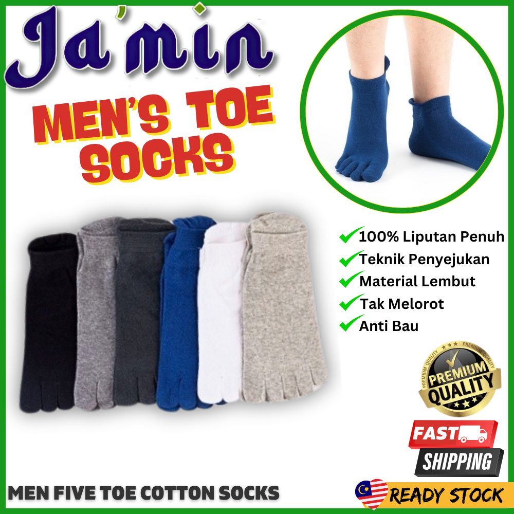 JAMIN MEN'S TOE SOCKS FINE COTTON ANKLE SOCK STOKIN BERJARI LELAKI ...
