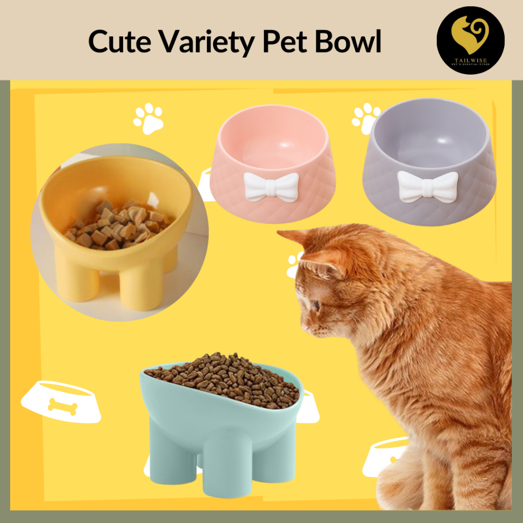 Cat Bowl Pet Minimalist Tilted Pet Bowl Mangkuk Kuching Pet Food Bowl ...