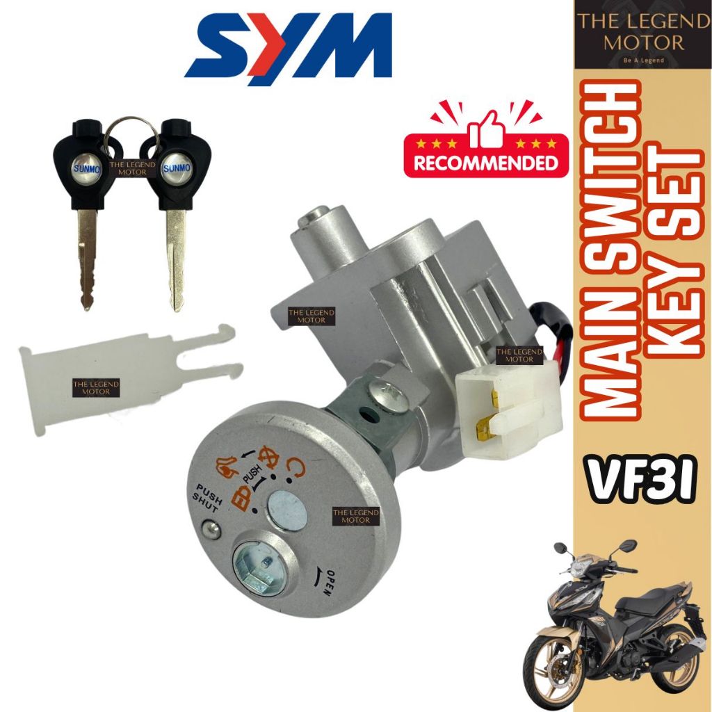 SYM VF3i 185 Key Set Kunci Suis LOCK Main Switch Complete 100% Good ...
