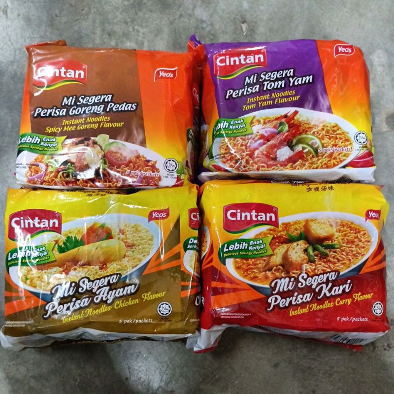 Cintan Mi Segera Instant Noodles Perisa Kari Ayam Tom Yam Goreng Pedas ...