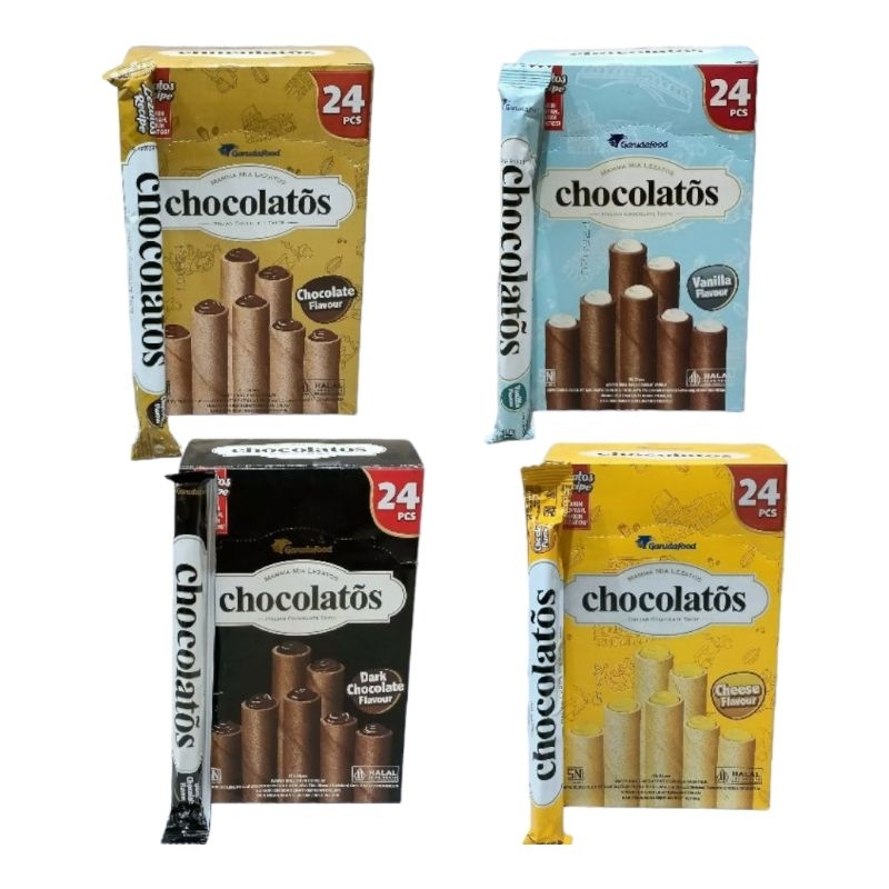 Chocolatos Long Stick Wafer Roll All Varian [24 pcs/box] | Shopee Malaysia